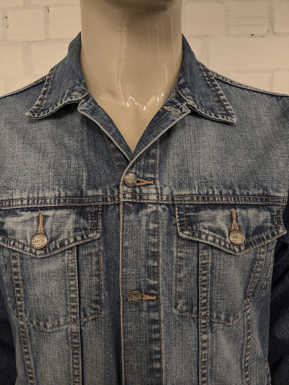 Vintage New Star jeans- spijker jack. Blauw gekleurd. Maat L. – EcoGents