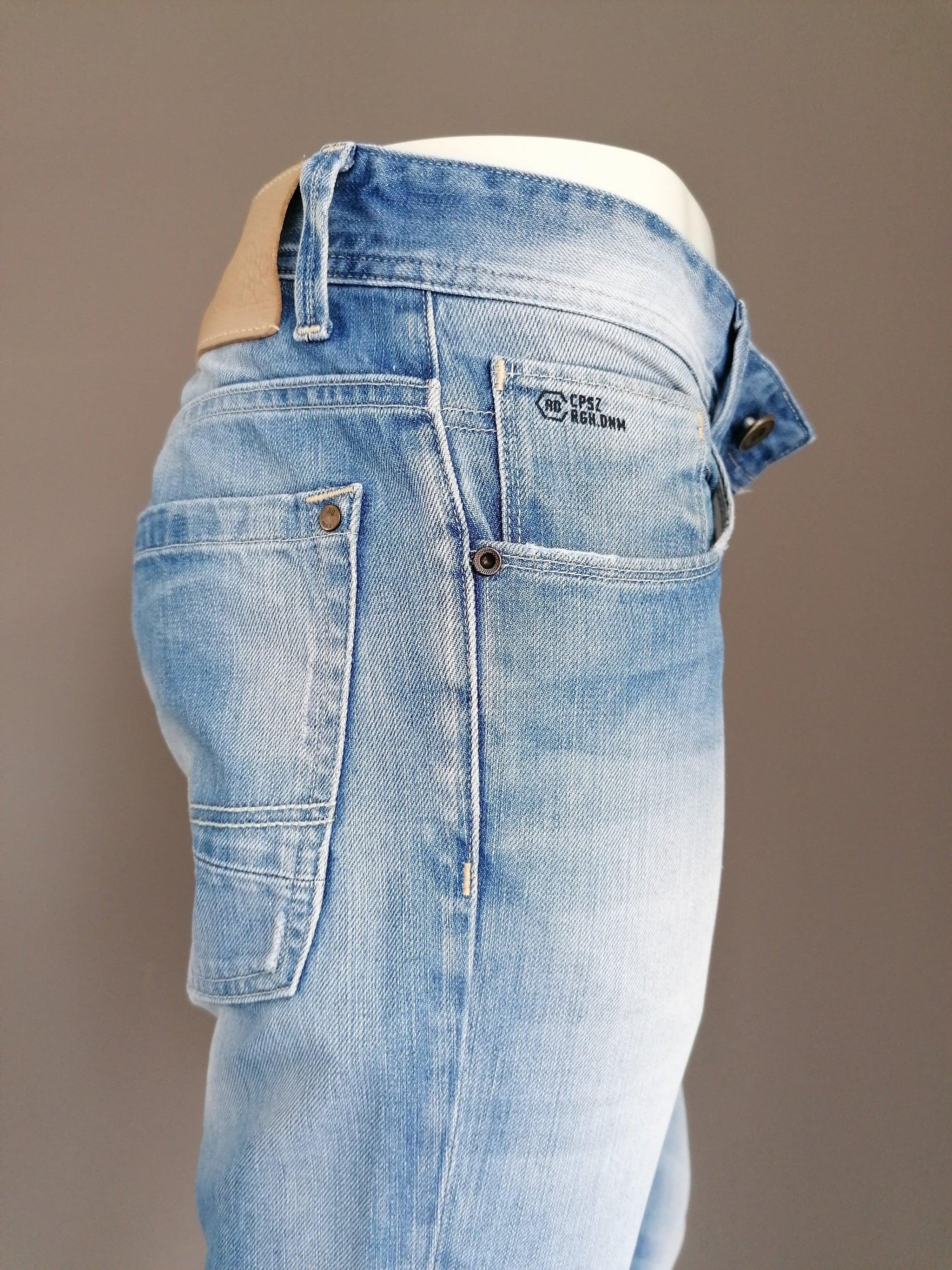 Capsize rough denim jeans. Colored light blue. Size W28-L28. "Connor ...